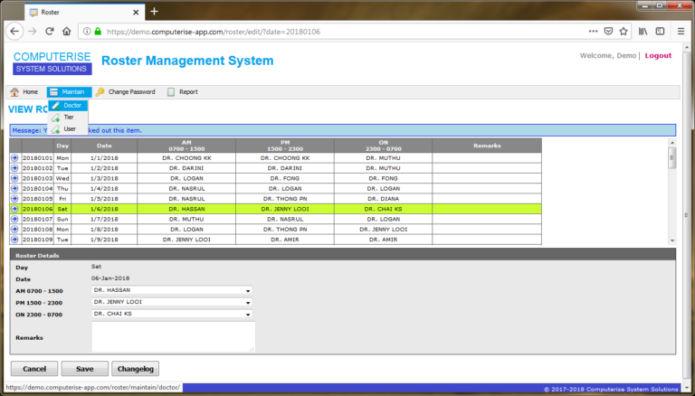 Duty Roster Management System – COMPUTERISE