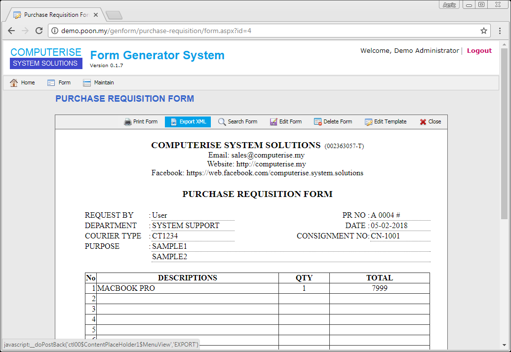 Web Application – COMPUTERISE